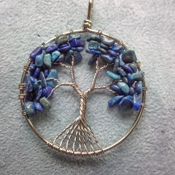 Jewelry | Deep Blue Jade Tree Pendant | Poshmark